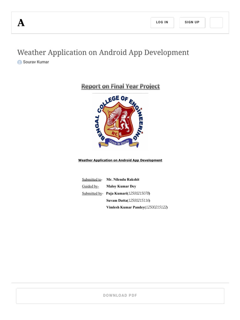 (PDF) Weather Application On Android App Development | PDF | Weather Forecasting | Weather
