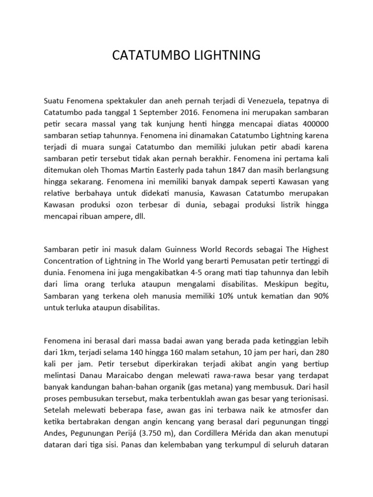 Catatumbo Lightning | PDF | Sains & Matematika | Dewasa Muda