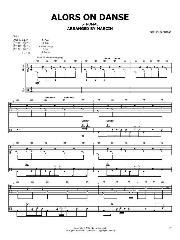 Alors On Danse - Marcin TAB | PDF | All Rights Reserved | Guitar Family ...