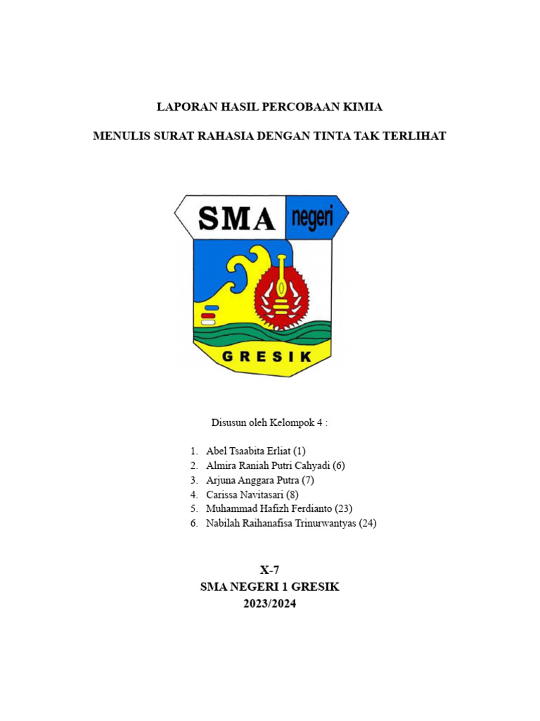 Laporan Percobaan Kimia Kel4.x7 | PDF