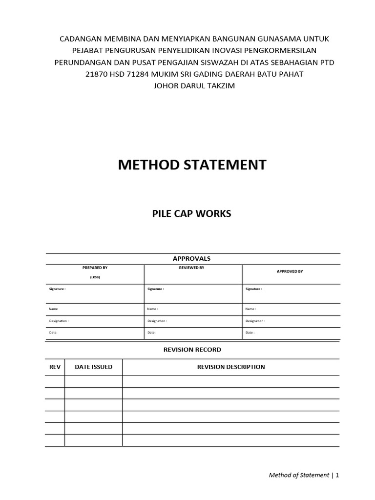 MOS - Pile Cap Works | PDF | Deep Foundation | Building Engineering