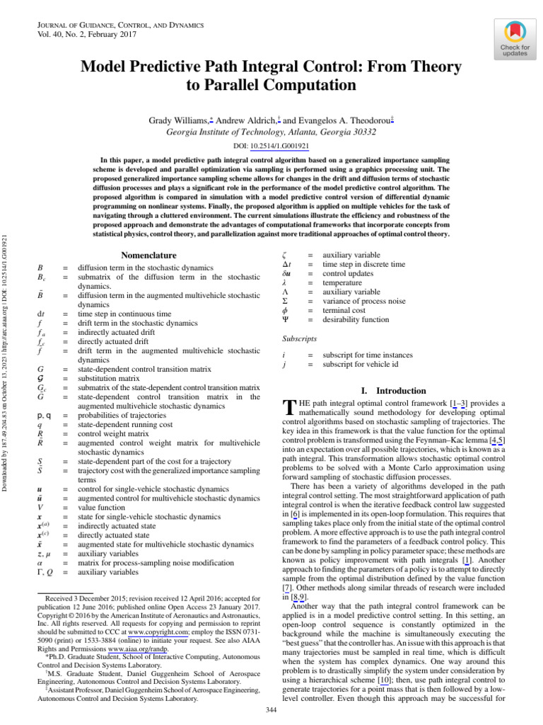 Williams Et Al 2017 Model Predictive Path Integral Control From Theory ...