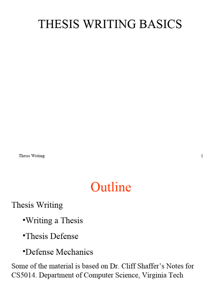 Thesis Writing BASICS | PDF | Thesis | Cognition