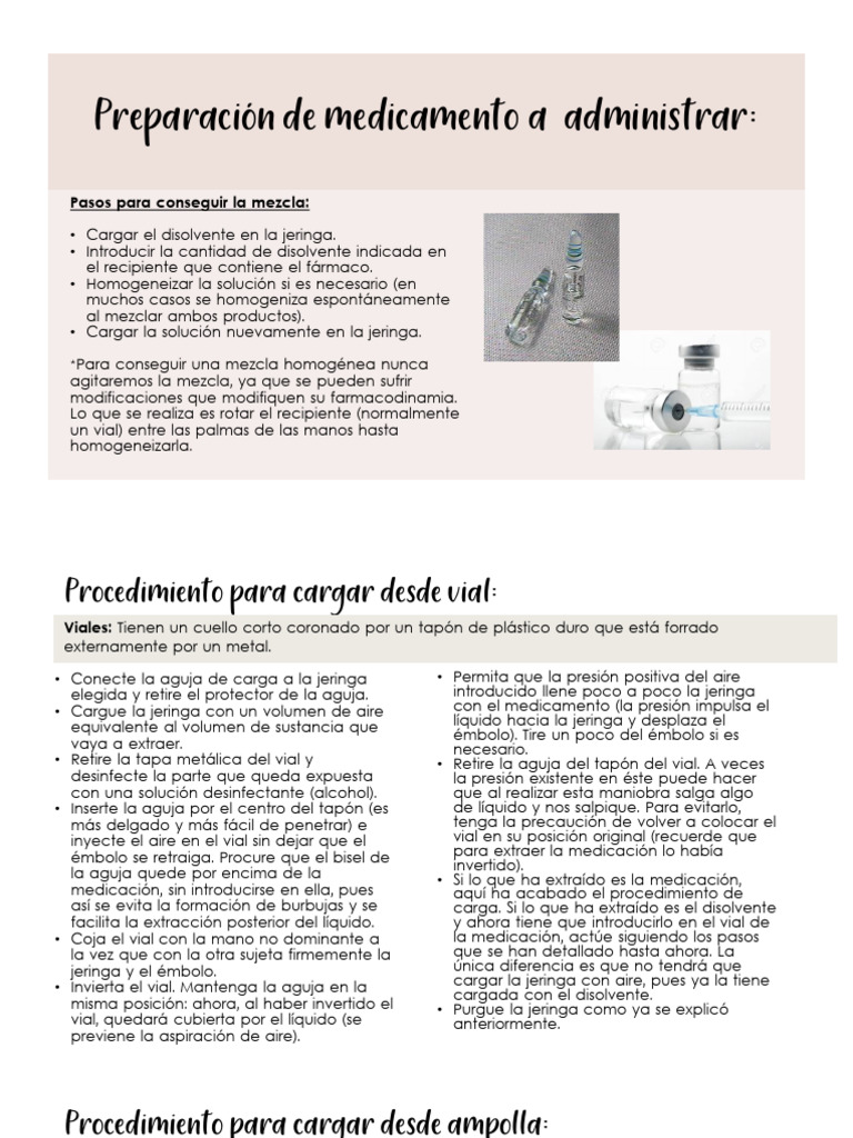Preparación de Medicamentos y 10 Correctos | PDF | Jeringuilla ...