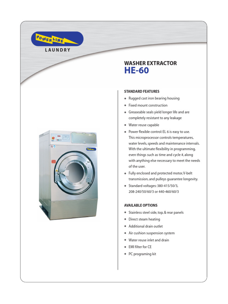 He 60 | PDF | Washing Machine | Manufactured Goods