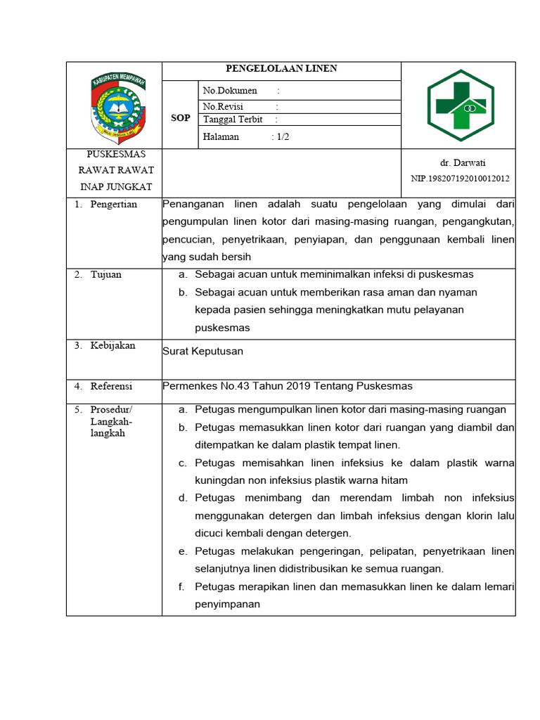 Sop Linen 2023 | PDF