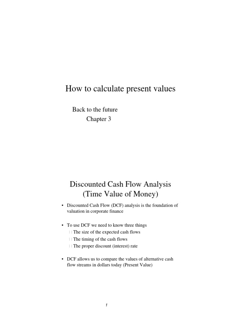 How To Calculate Present Values: Discounted Cash Flow Analysis (Time Value of Money) | Download ...