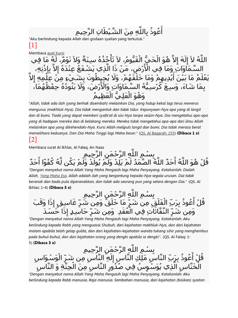 Doa dan Bacaan Pagi dalam Islam | PDF