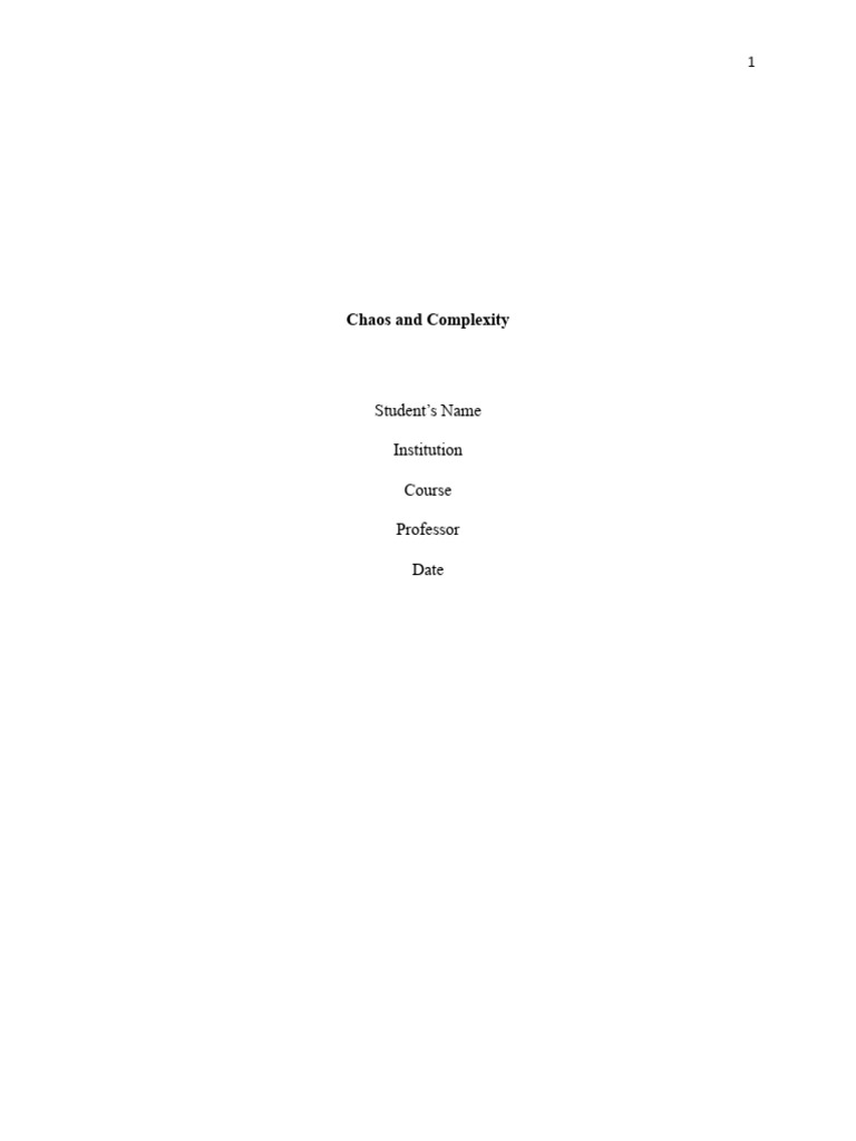 Chaos and Complexity Response | PDF | Chaos Theory | Complexity