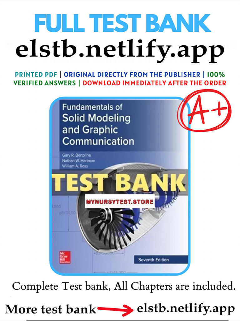 Test Bank For Fundamentals of Solid Modeling and Graphics Communication ...