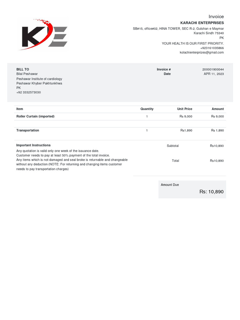 Curtain Invoice | PDF | Business