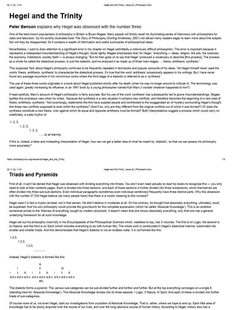 Hegel and the Trinity _ Issue 42 _ Philosophy Now | PDF | Georg Wilhelm ...