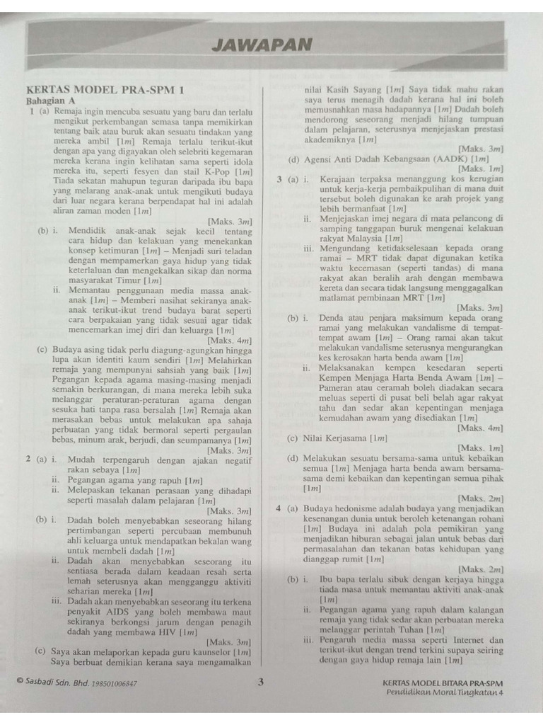 P. Moral Jawapan | PDF