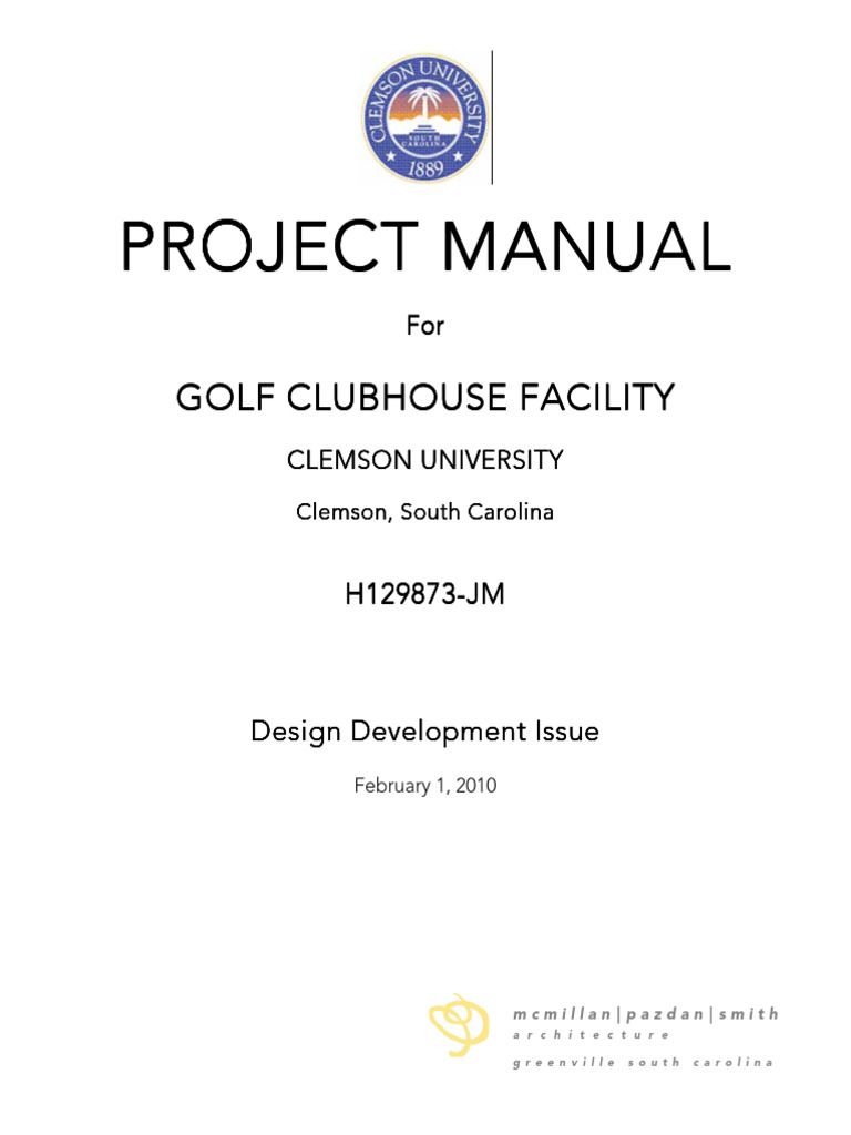 Project Manual For Golf Clubhouse Facility | PDF | Specification ...