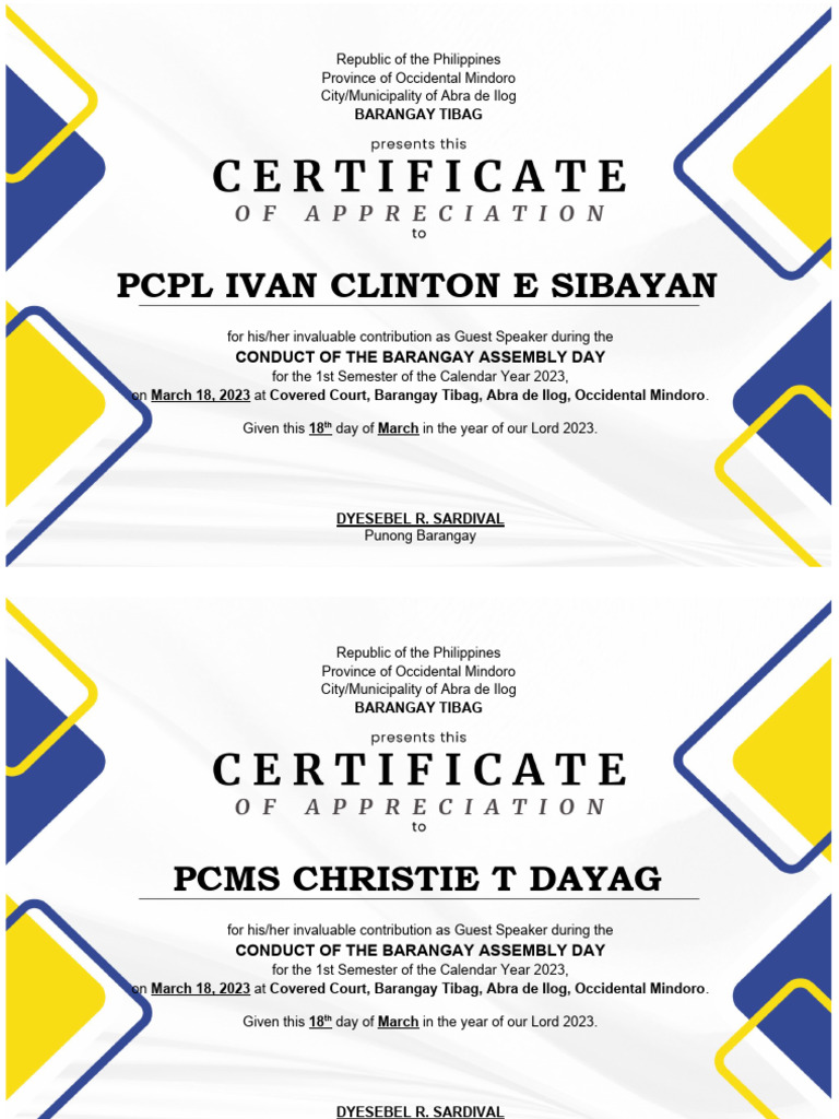 Certificate of Appreciation for Guest Speaker | PDF | Home & Garden