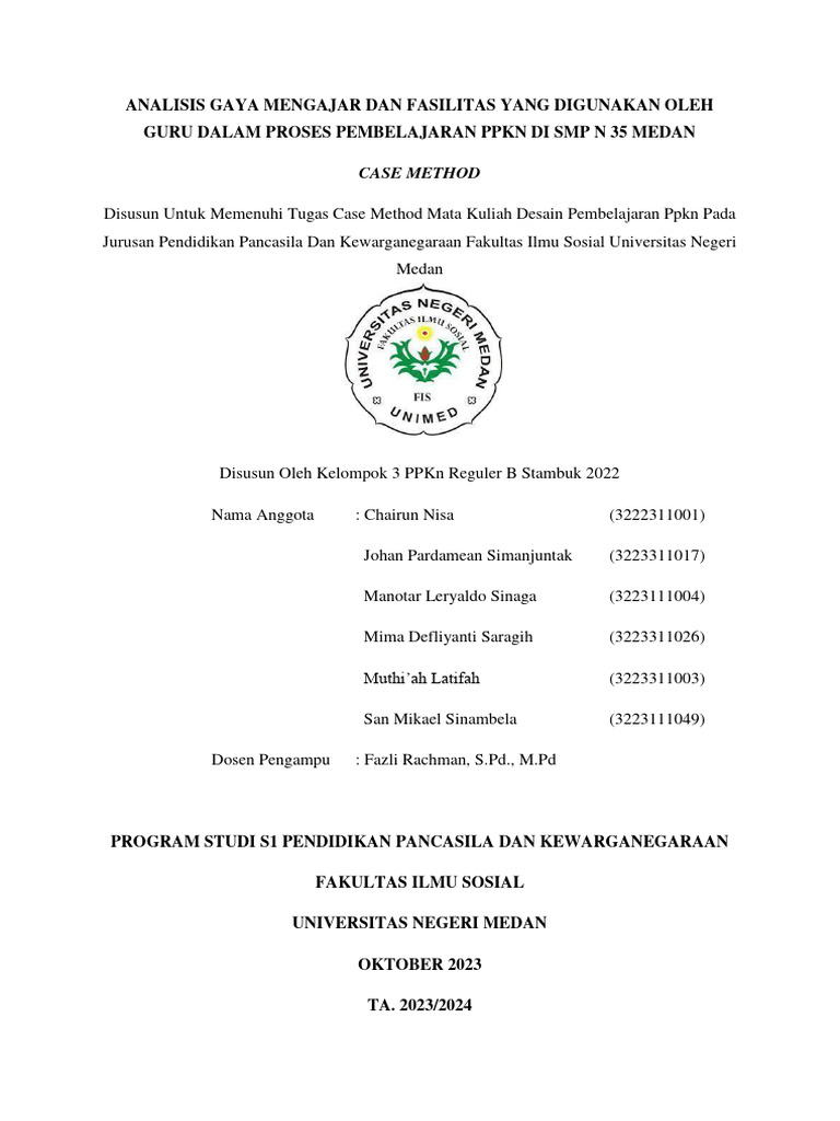 Case Method Desain Pembelajaran PPKn | PDF