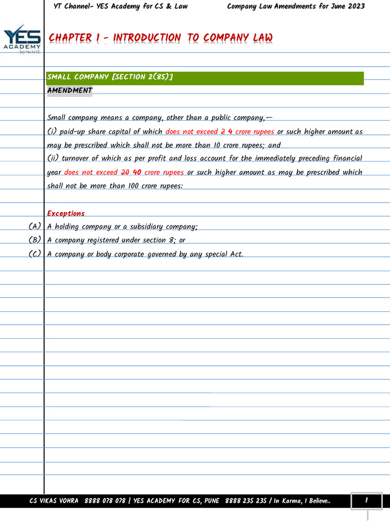 Company Law Amendments June 2023 | PDF | Real Estate Appraisal ...