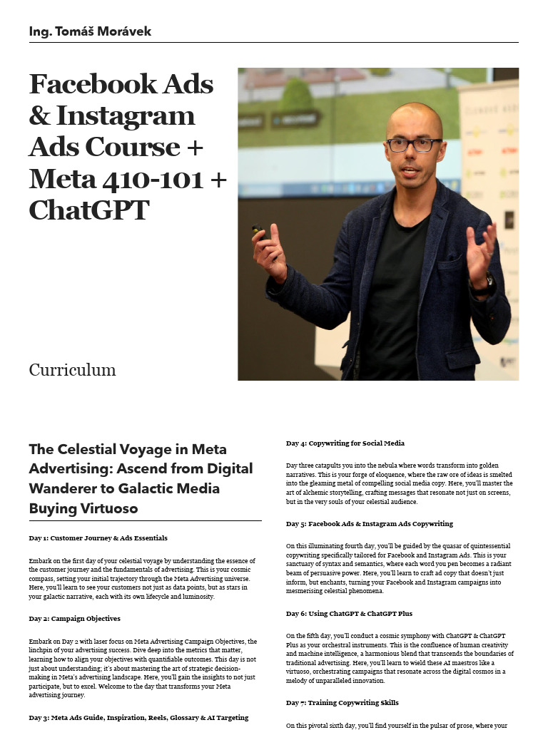 Facebook Ads & Instagram Ads Course Meta 410-101 ChatGPT Curriculum | PDF | E Commerce | Sales