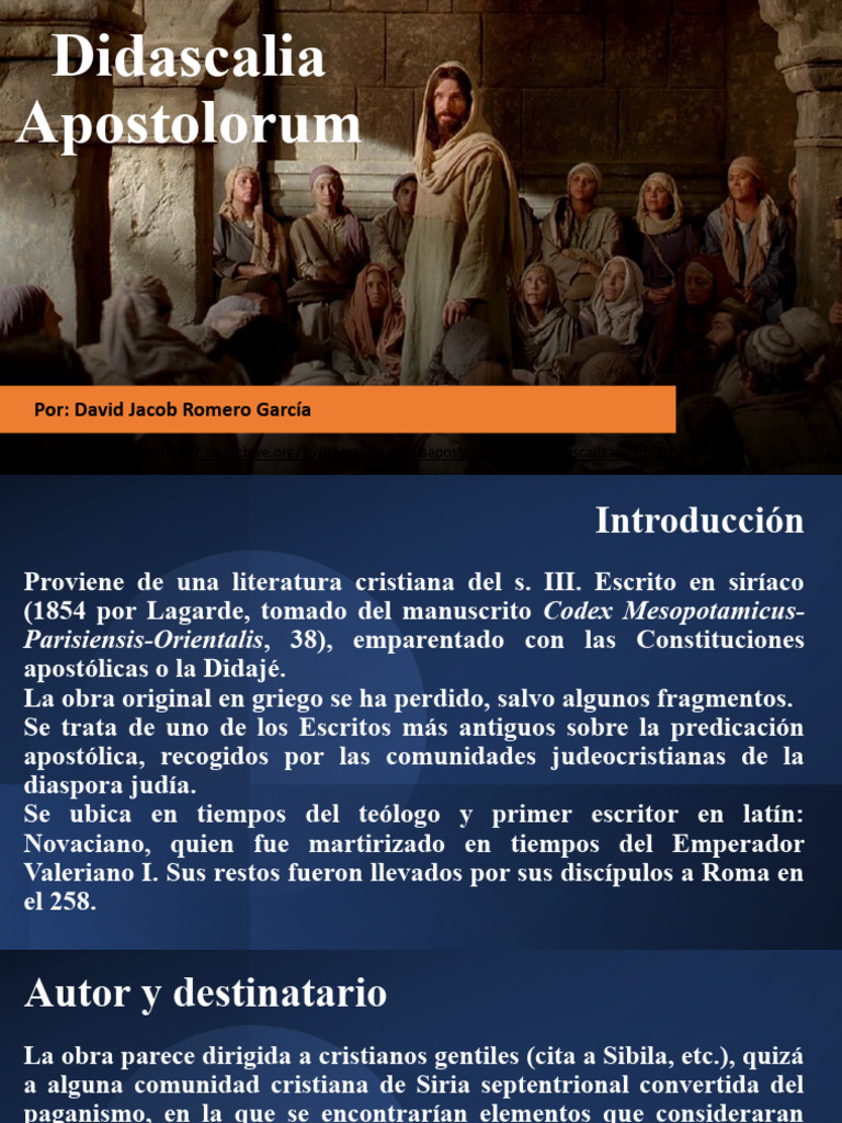 Didascalía Apostolorum | PDF | San Pedro | Cristiano judío