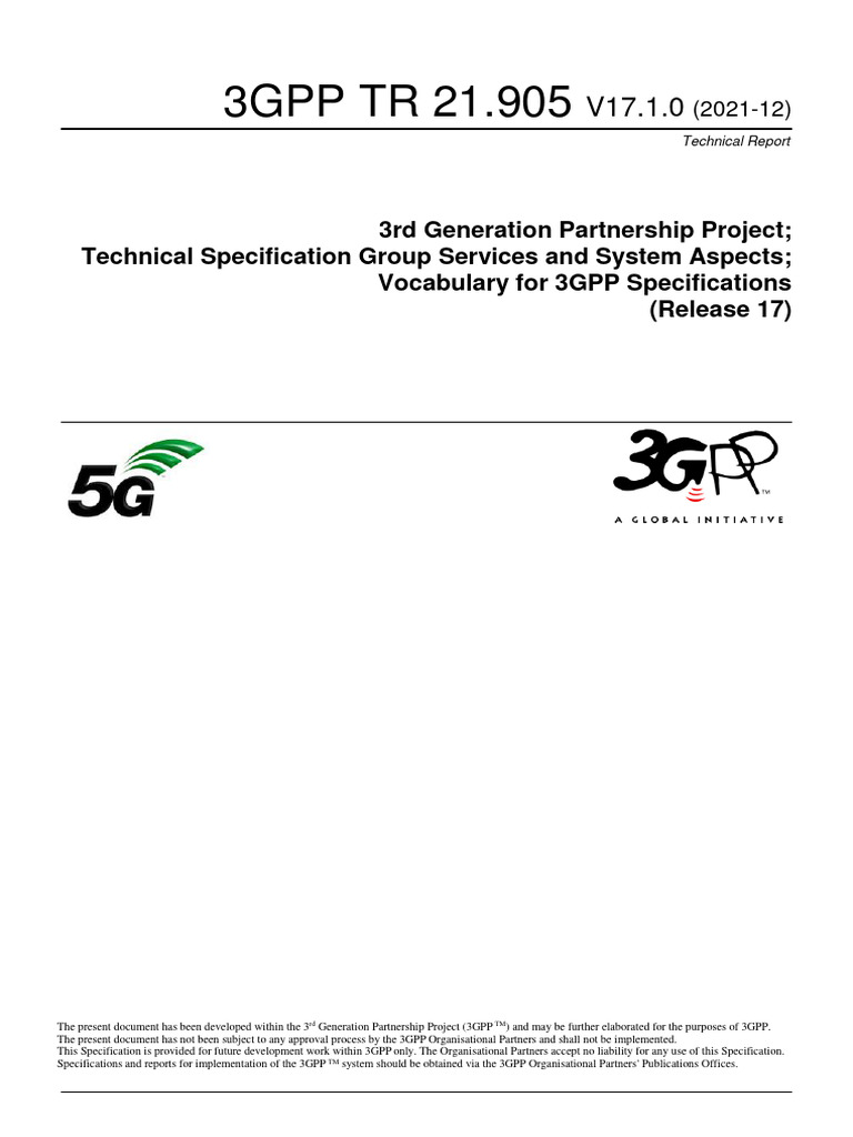 21905-h10 - Vocabulary For 3GPP Specifications | PDF | Computer Network | Ip Multimedia Subsystem