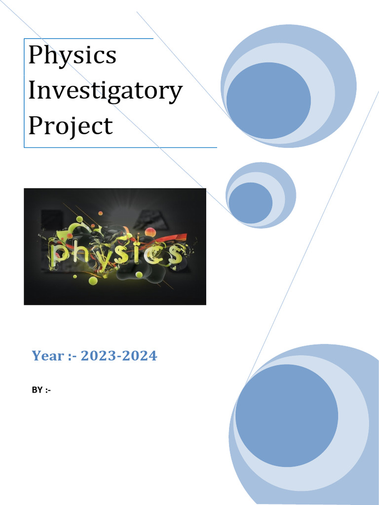 Class 12 Physics Project Cover Page | PDF