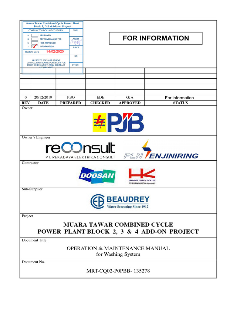 MRT-CQ02-P0PBB-135278 - R0 - I - (Water Intake Screen) Operating & Maintenance Manual (OMM ...