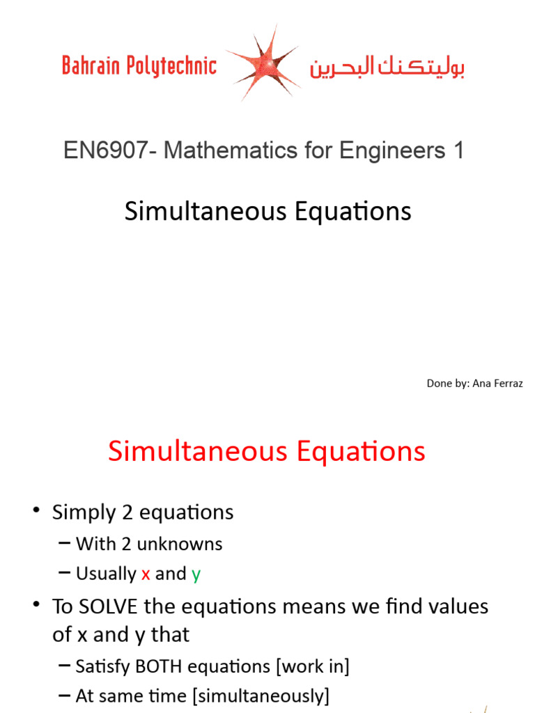Simultaneous Equations | PDF | Equations | Matrix (Mathematics)