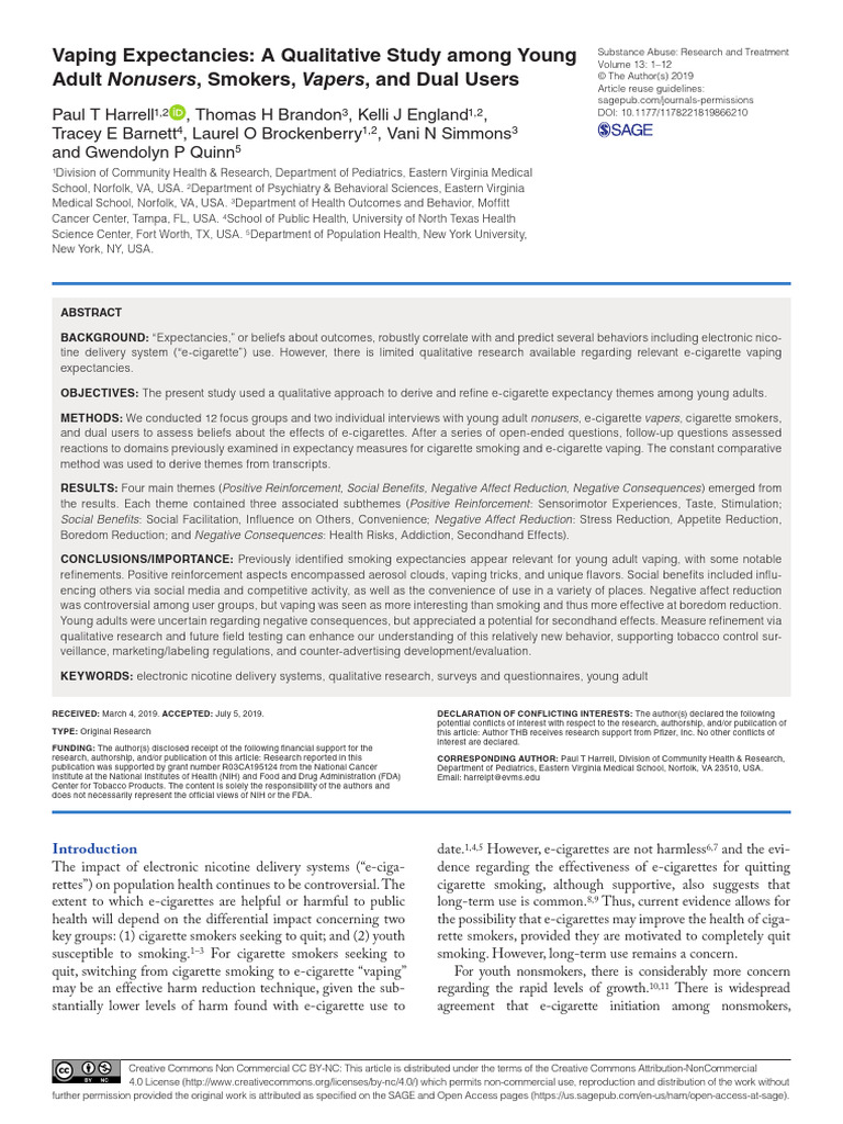 E-Cigarette Vaping Expectancies Study | PDF | Electronic Cigarette ...