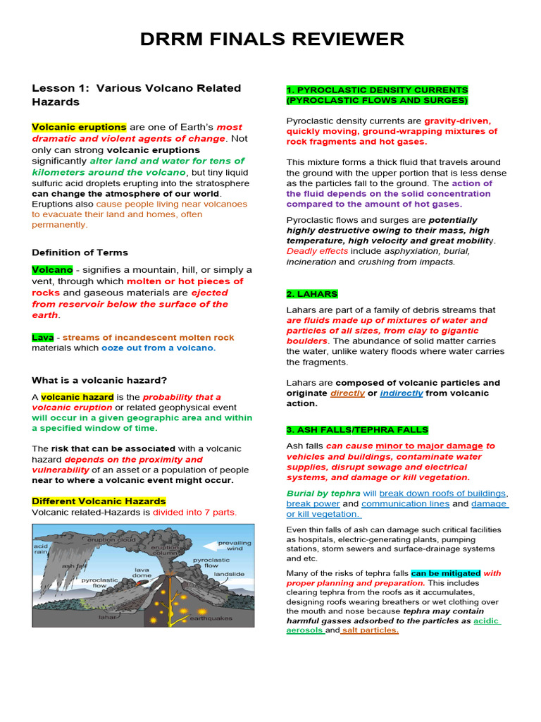 DRRM Finals Reviewer | PDF | Volcano | Combustion