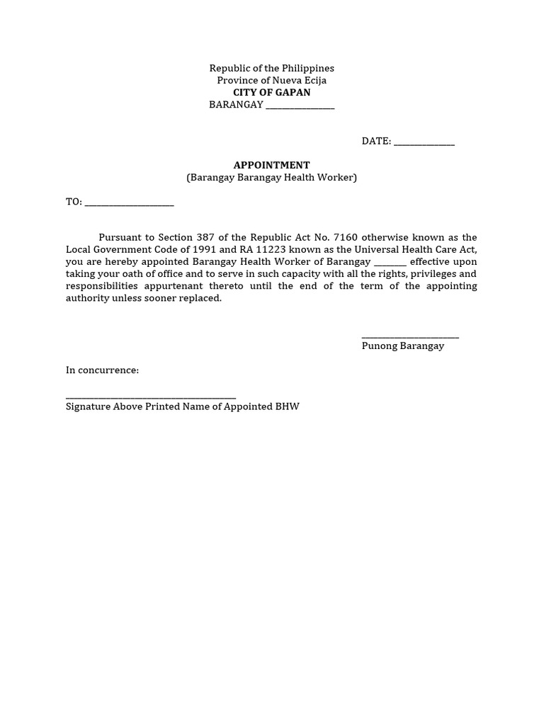 Appointment BHW | PDF