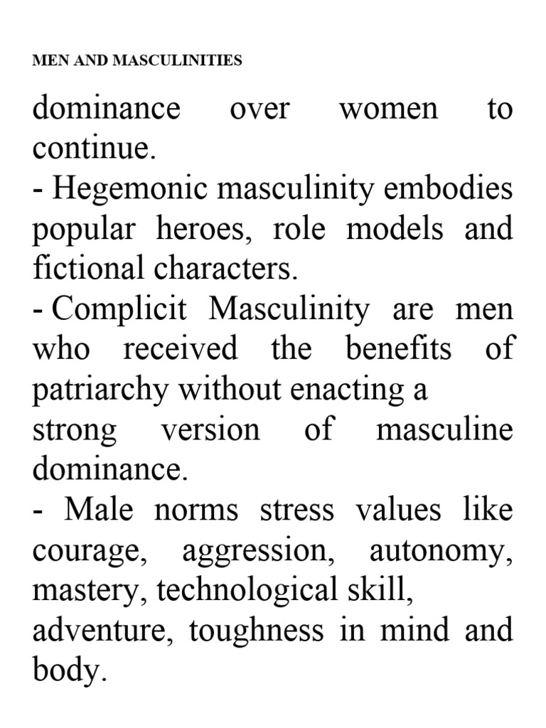 Men and Masculinities | PDF | Masculinity | Sex