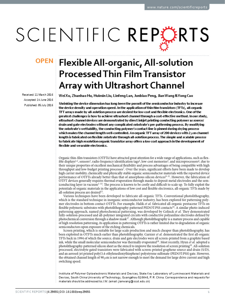 6 - Flexible All-Organic, All-Solution Processed Thin Film Transistor ...
