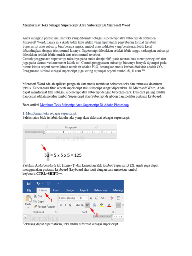 Memformat Teks Sebagai Superscript Atau Subscript Di Microsoft Word ...