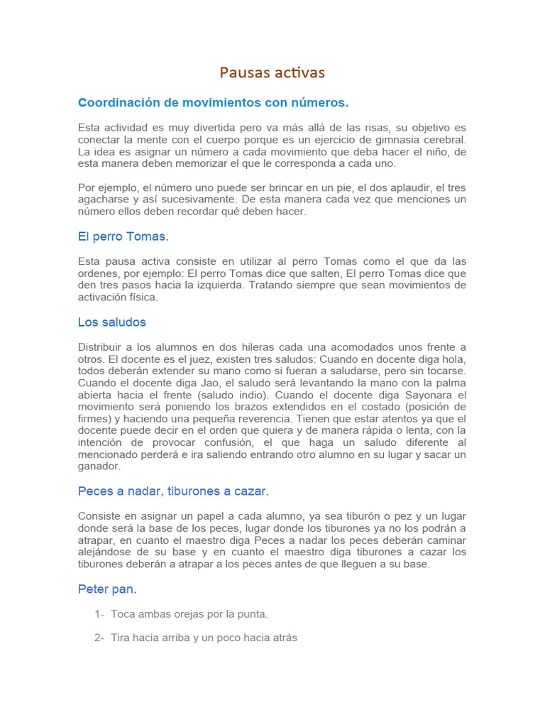 Pausas Activas | PDF