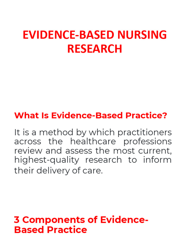 Evidence Based in Research | PDF | Evidence Based Medicine | Nursing