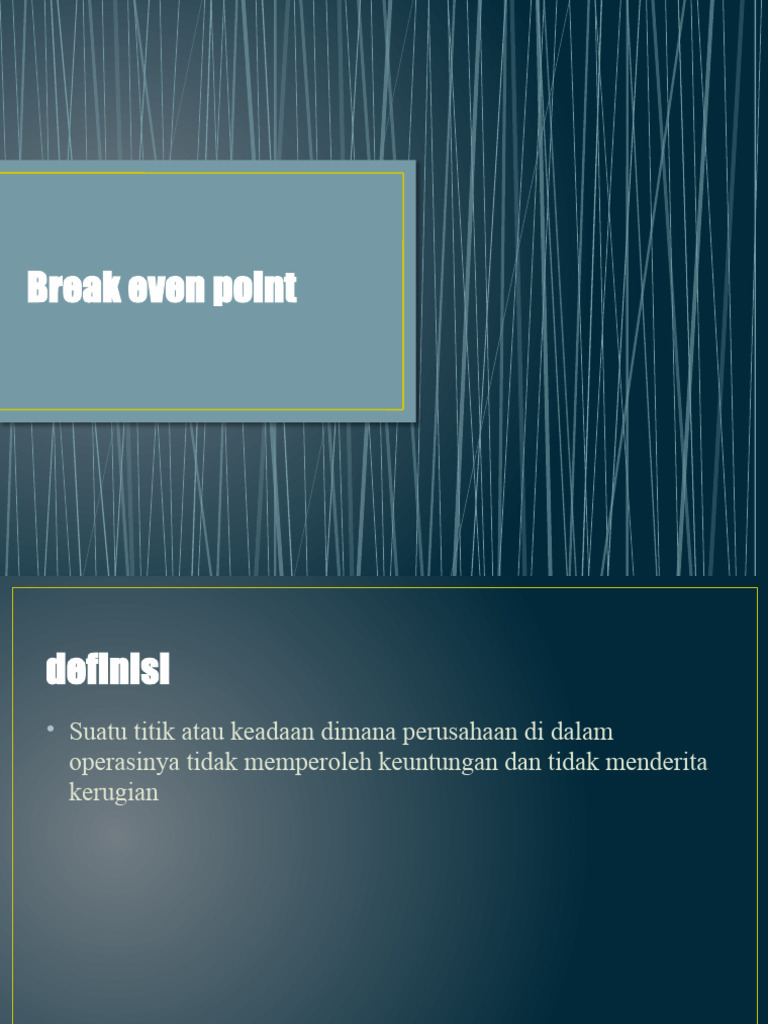 Analisis Break Even Point dalam Bisnis | PDF