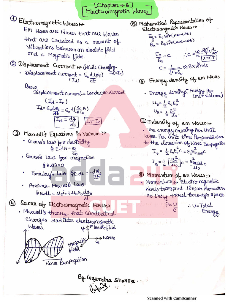 Physics-Handwritten-notes EM | PDF