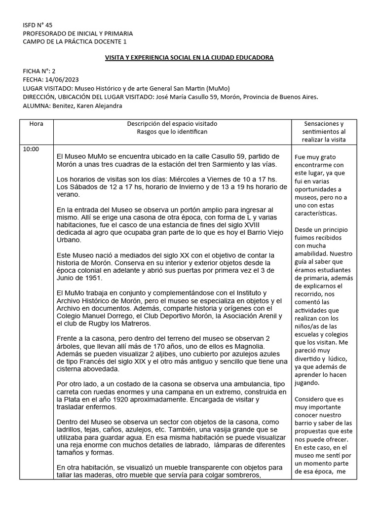 Ficha de Registro de Visita - 20MUSEO-20DE-20MORON | PDF | Museo