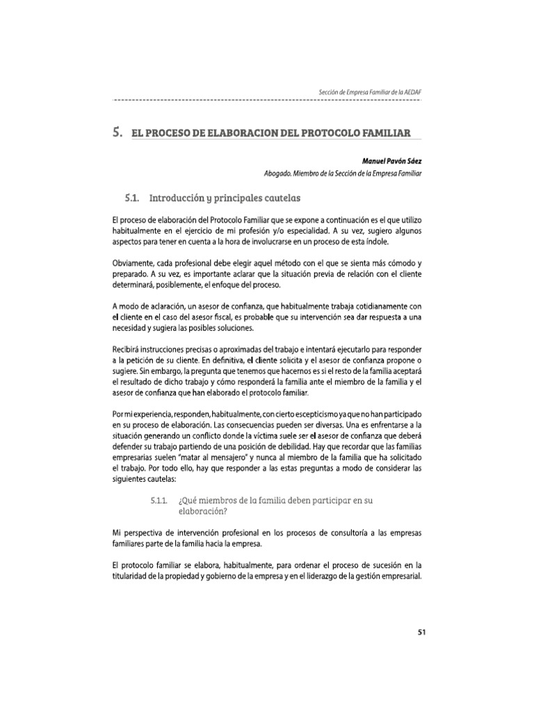 Pasos para Elaborar El Protocolo Familiar | PDF