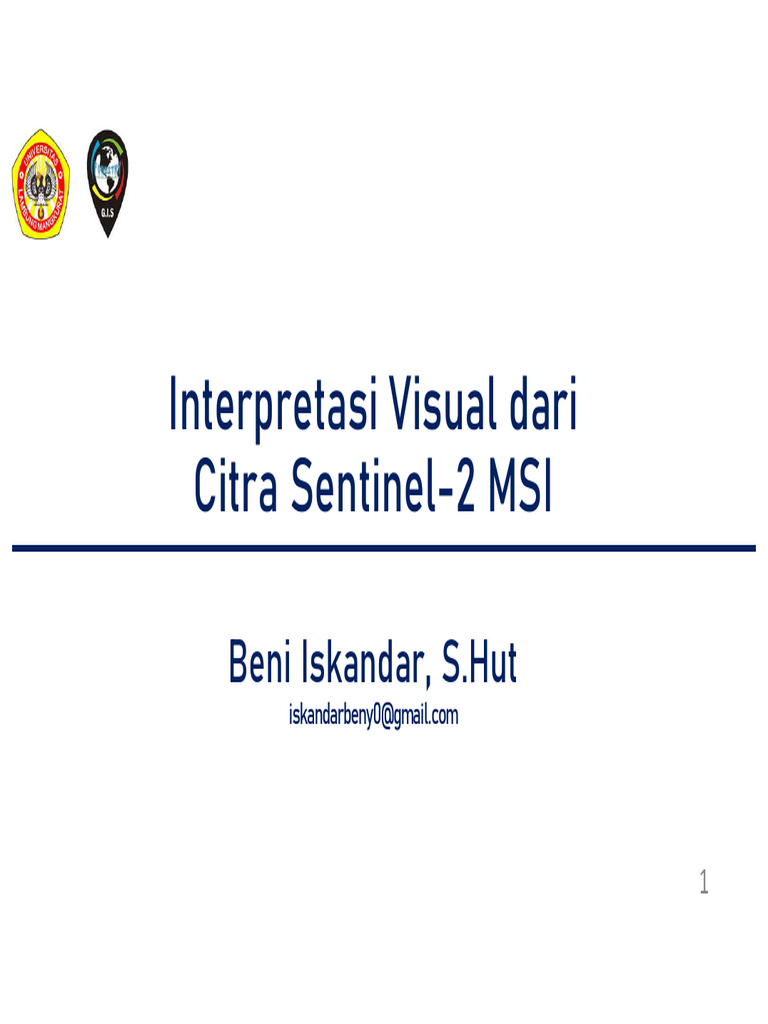 01-Interpretasi Visual Citra Sentinel-2 - Beni Iskandar | PDF | Teknologi & Rekayasa