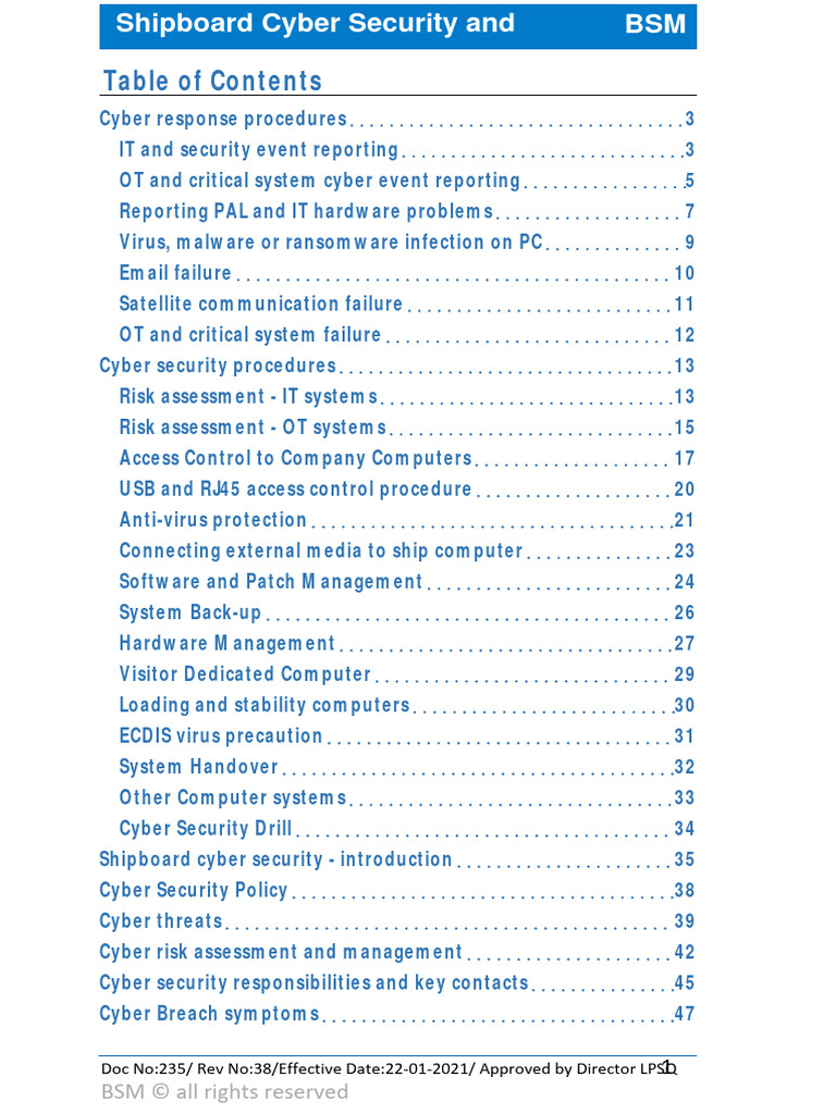 Shipboard Cyber Security and Response Manual | PDF | Security | Computer Security