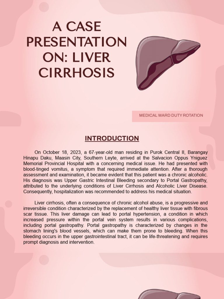 Case Presentation Liver Cirrhosis | PDF | Cirrhosis | Liver