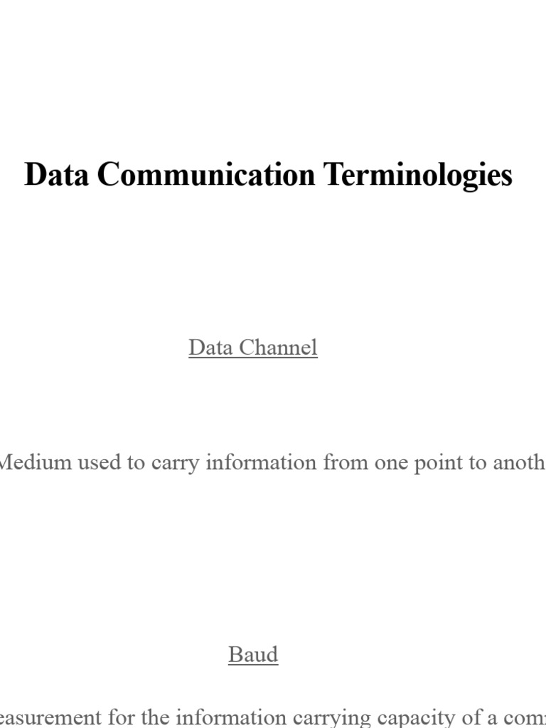 Data Communication Terminologies | PDF