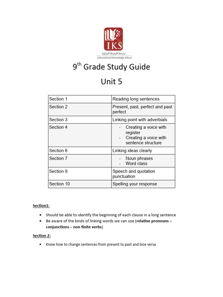 Study Guide Year 9 | PDF