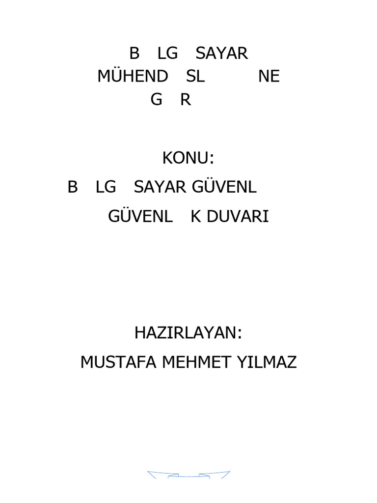 Bilgisayar Guvenligi, Guvenlik Duvari | PDF