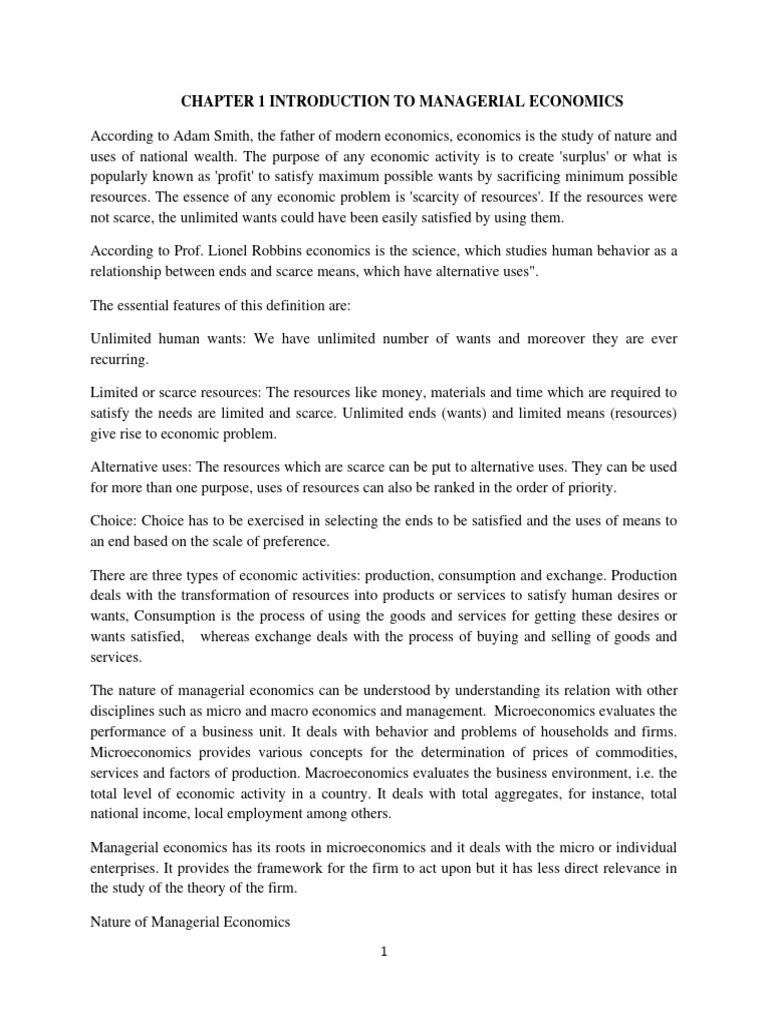 Chapter 1 & 2 Introduction To Managerial Economics | PDF | Demand ... Chapter 1 & 2 Introduction To Managerial Economics | PDF | Demand ...