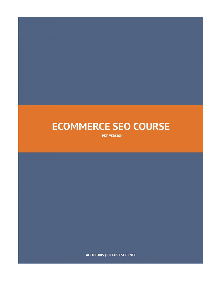 Ecommerce Seo Course | PDF | Search Engine Optimization | E Commerce