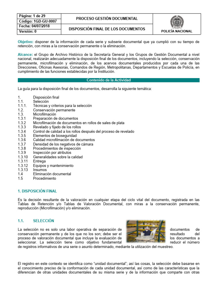 1gd-Gu-0007 Disposición Final de Los Documentos | PDF | Muestreo ...