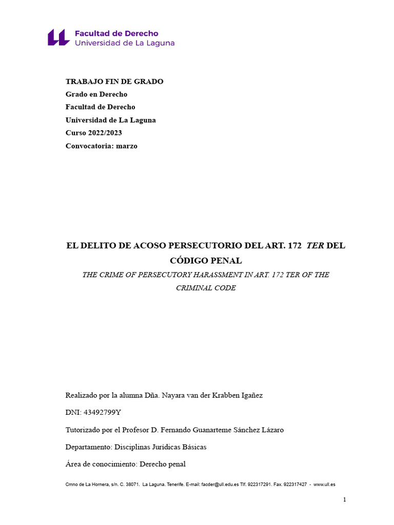 Ejemplo Presentación TFG Derecho | PDF | Ethical Principles | Misconduct