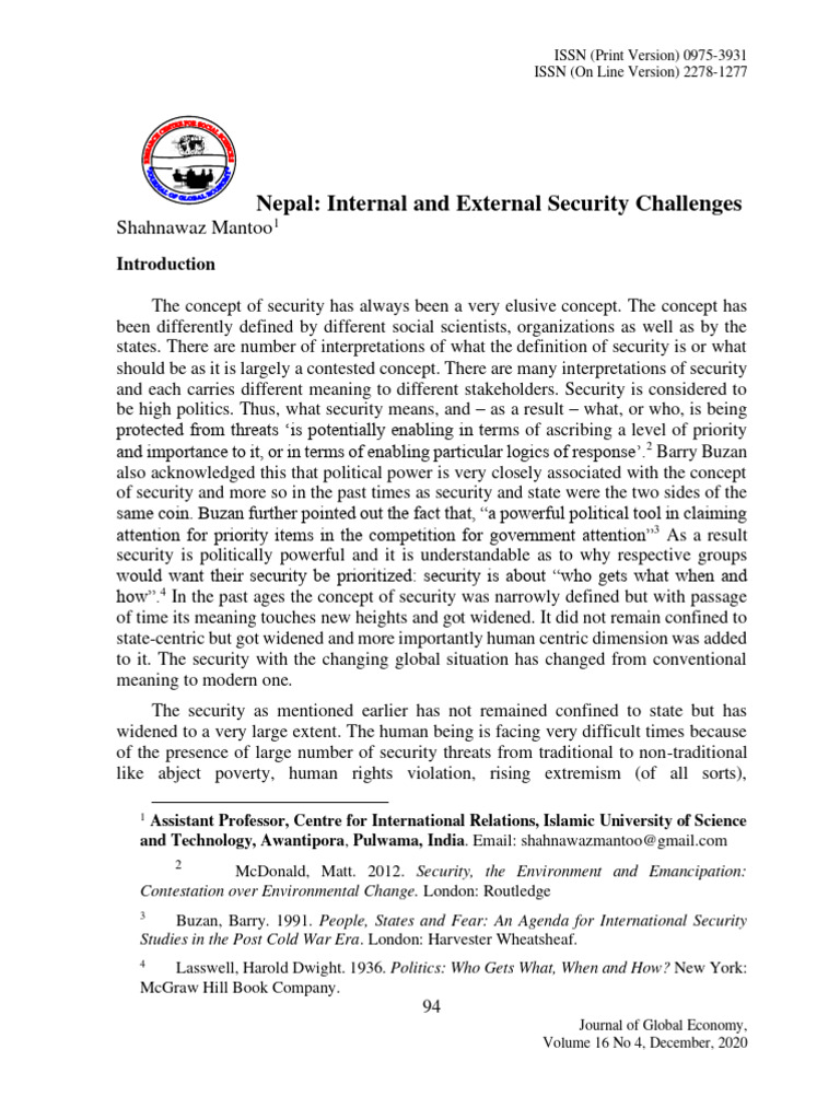 Nepal Internal and External Security Challenges | PDF